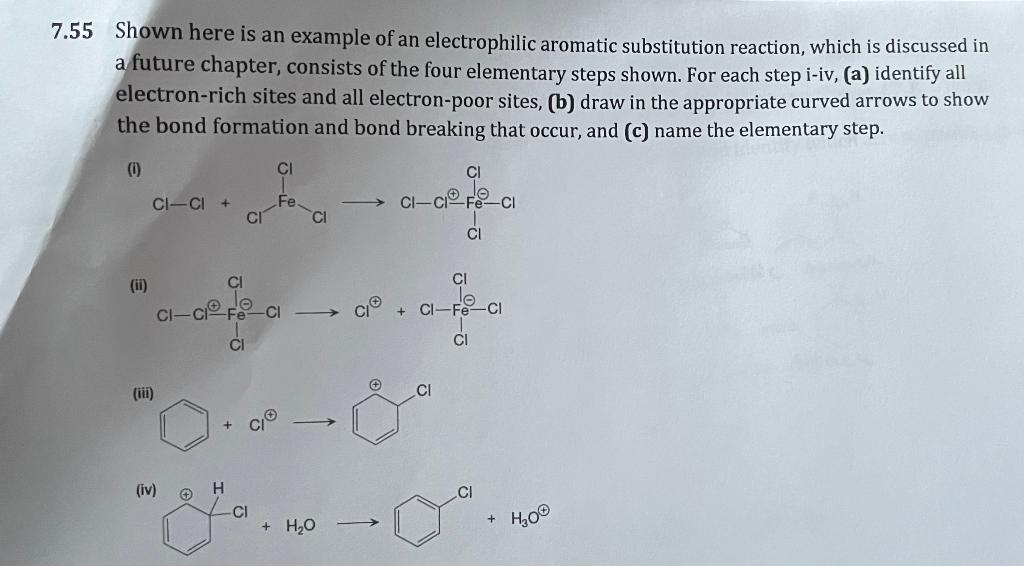 Solved 55 Shown here is an example of an electrophilic | Chegg.com