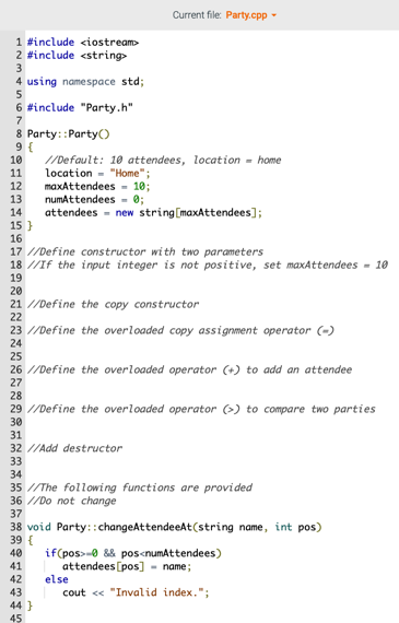 Solved A dynamic class - party list This exercise defines a | Chegg.com
