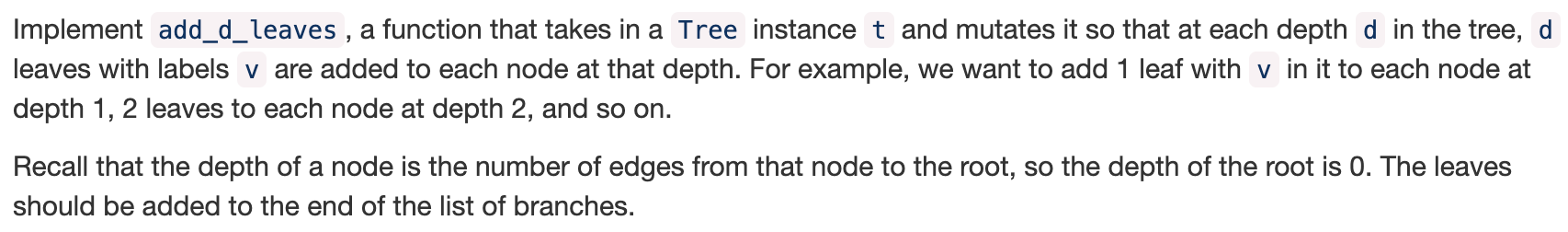 Solved Implement Adddleaves A Function That Takes In A 