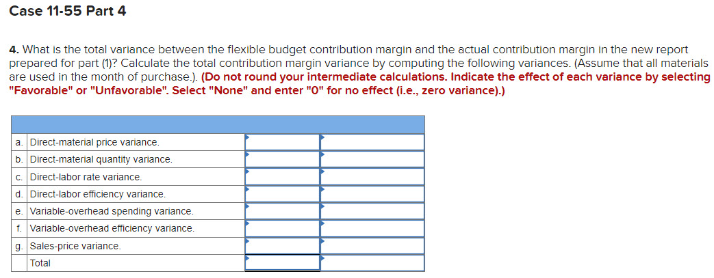 Solved Case 11-55 ﻿Comprehensive Variance Analysis Used to | Chegg.com