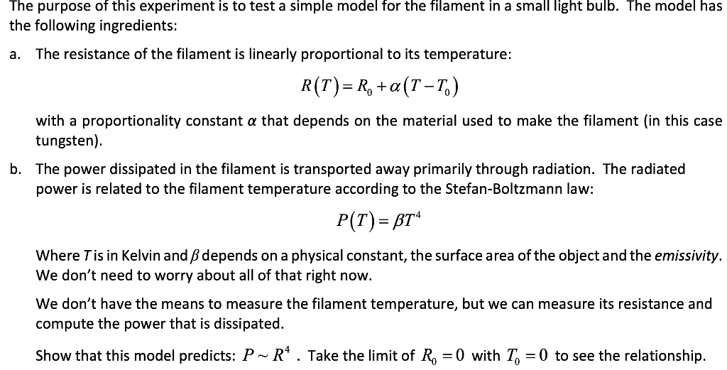 Solved The purpose of this experiment is to test a simple | Chegg.com