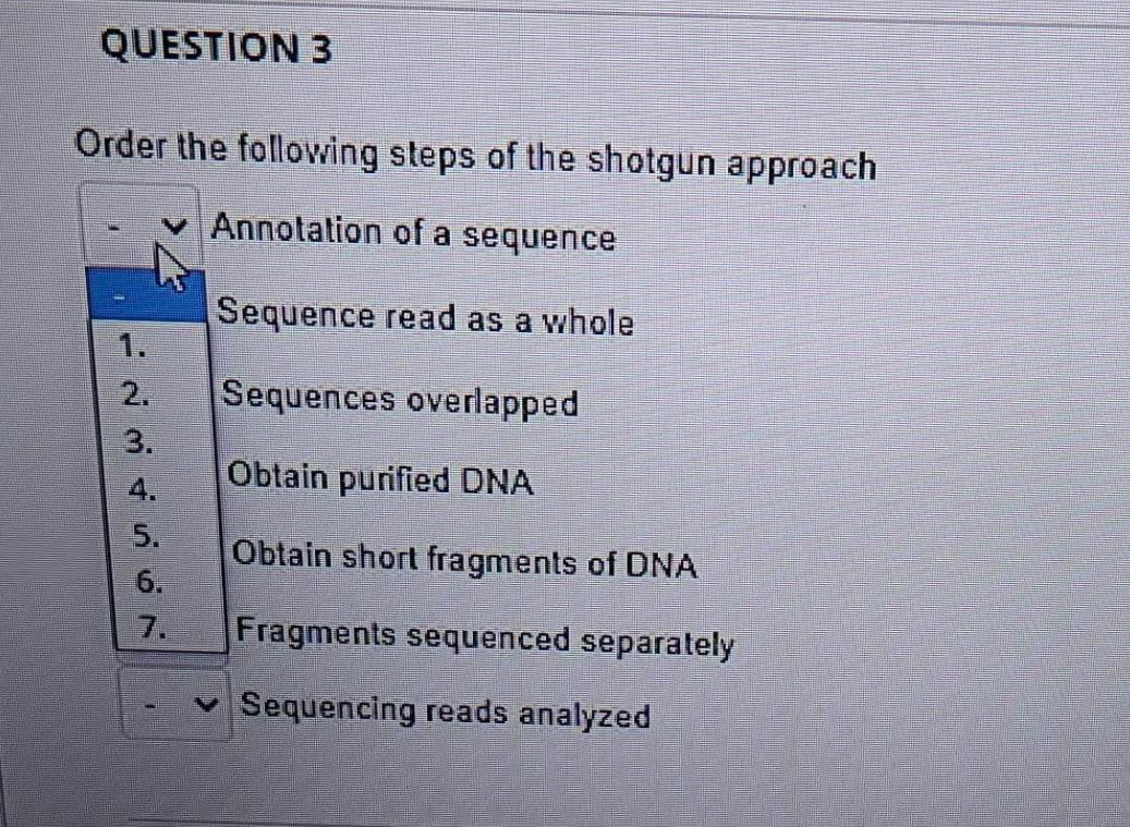 Solved Order the following steps of the shotgun approach | Chegg.com