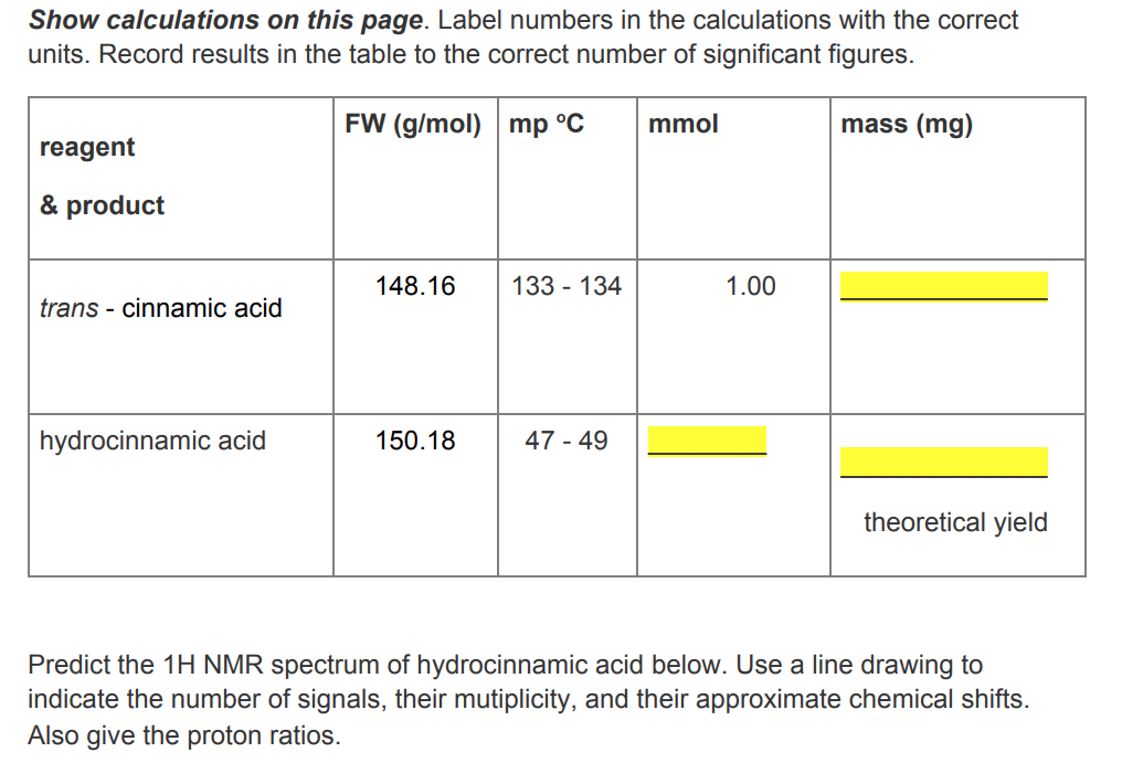 Solved Show calculations on this page. Label numbers in the | Chegg.com