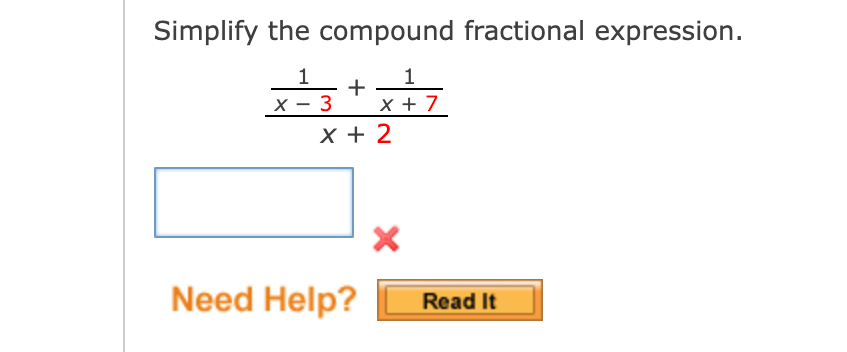 Solved Simplify the compound fractional expression. | Chegg.com