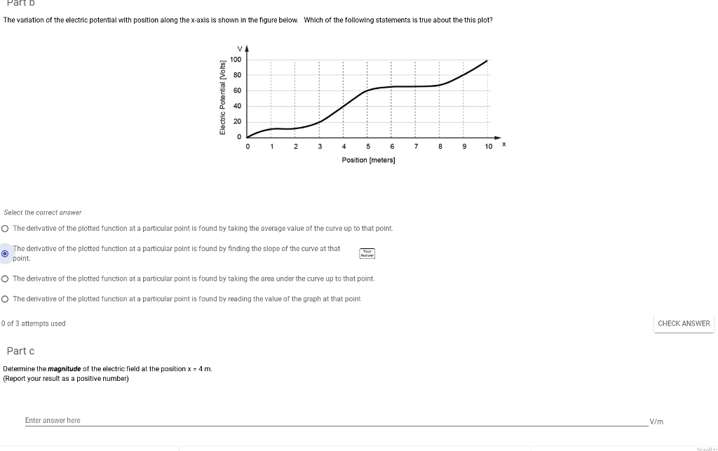 Solved (#565675) {Electric Field from Potential) An electric | Chegg.com