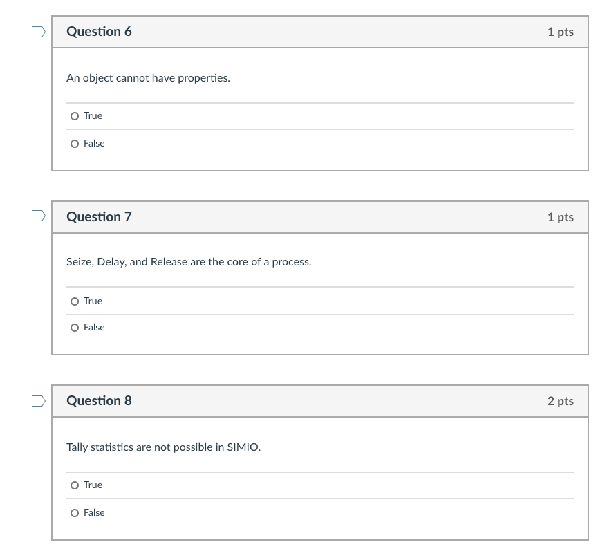 Solved Question 1 1 Pts Simio Is An Object Oriented