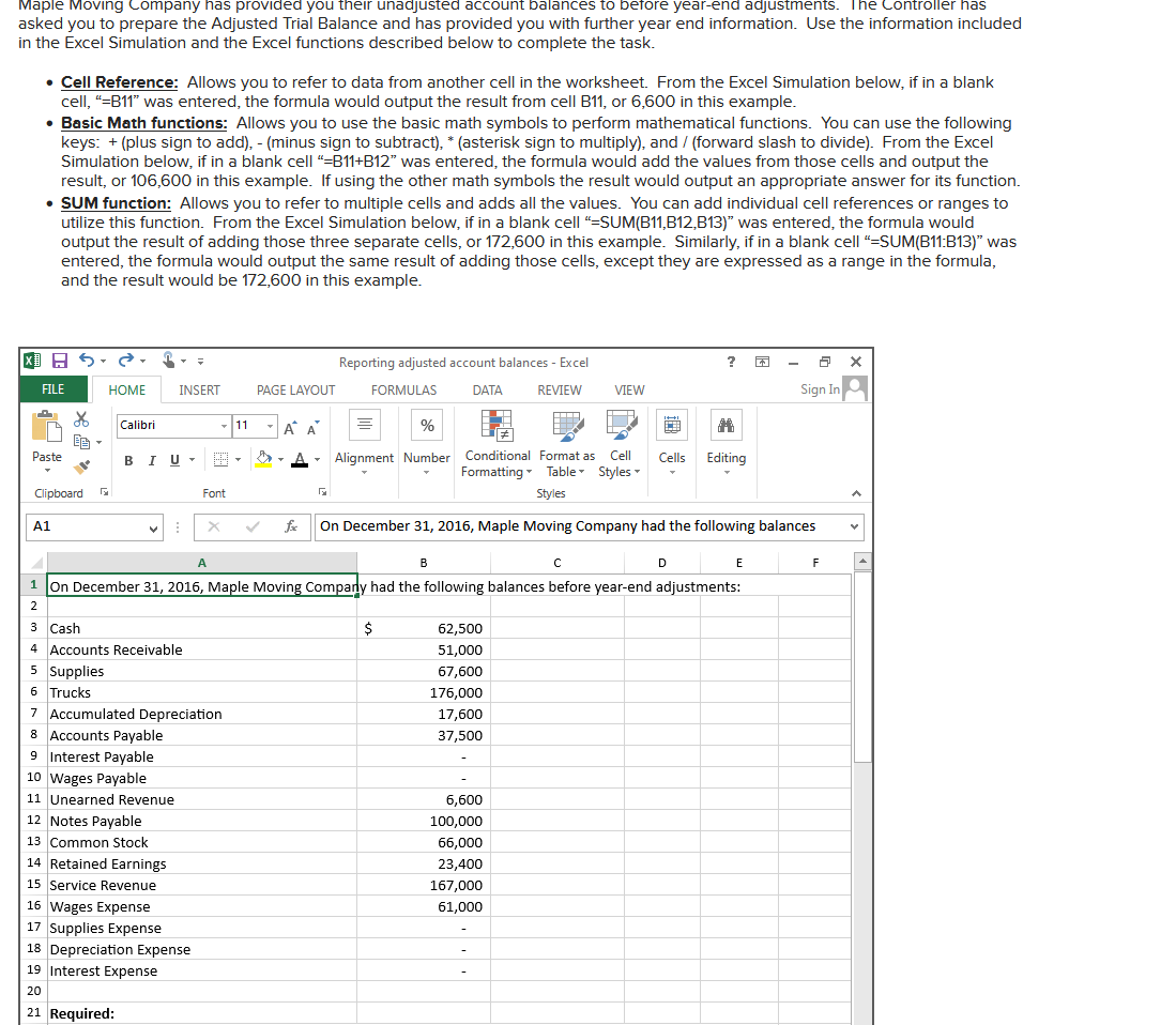 Maple Moving Company has provided you their | Chegg.com