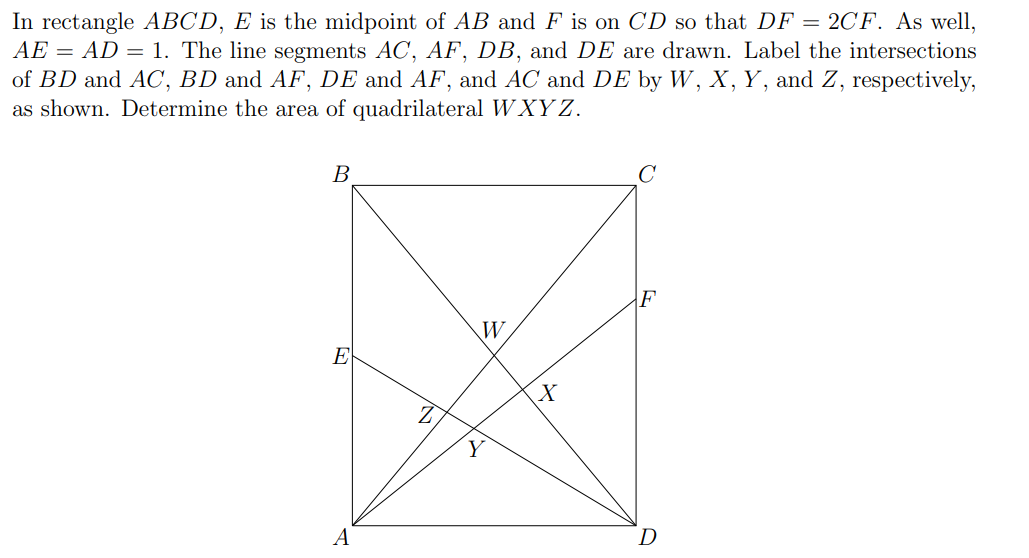 Solved In rectangle ABCD,E is the midpoint of AB and F is on | Chegg.com