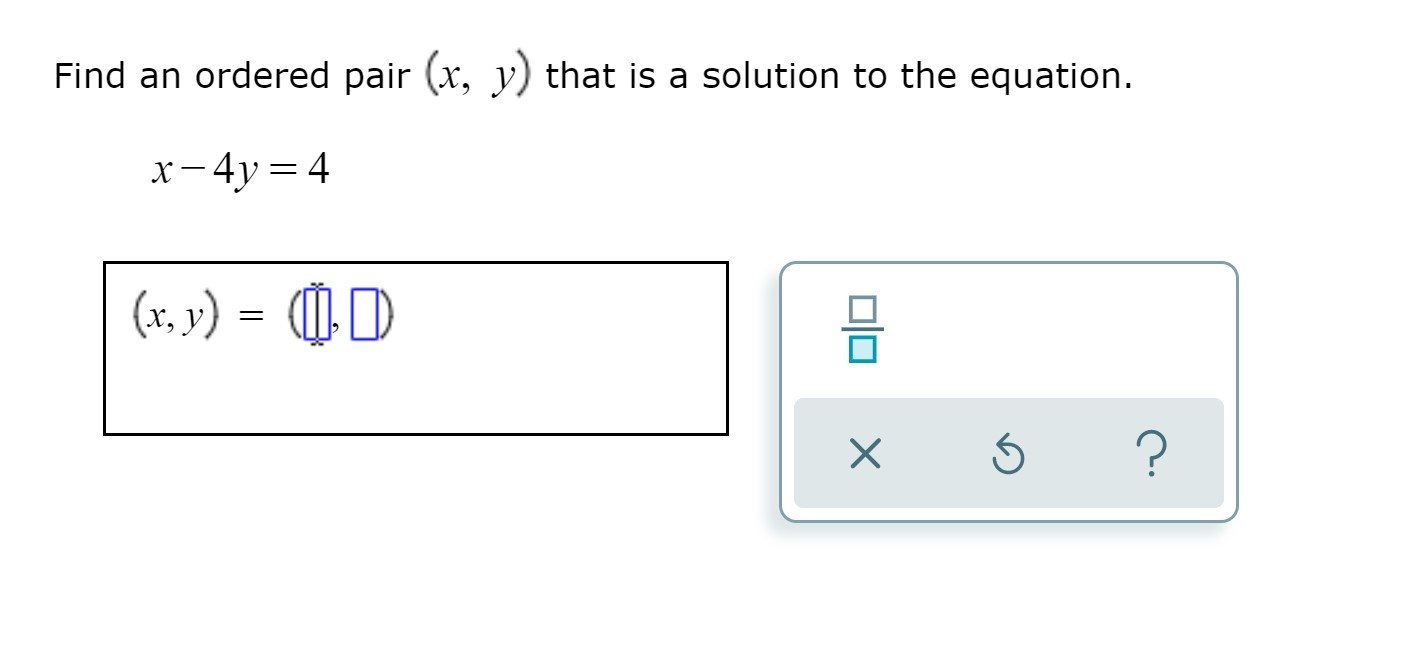 Solved Find an ordered pair (x, y) that is a solution to the | Chegg.com