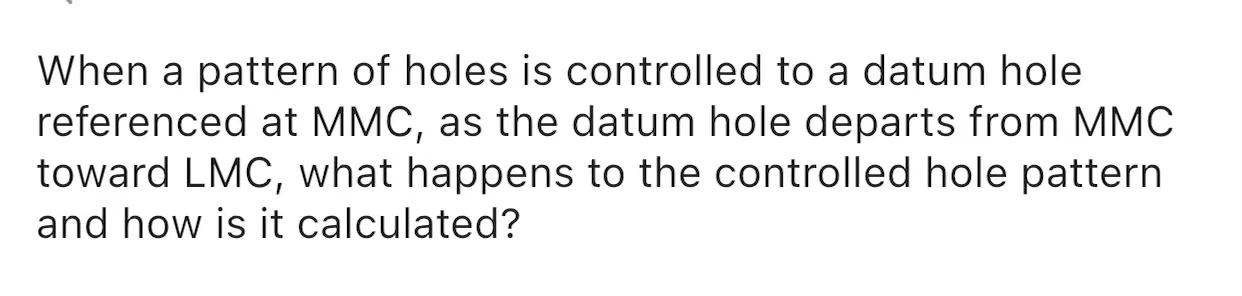 Solved 1 When a pattern of holes is controlled to a datum | Chegg.com