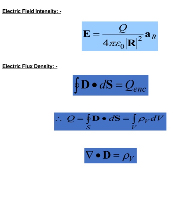 Solved Derive the Equation of Electric Filed Intensity And | Chegg.com