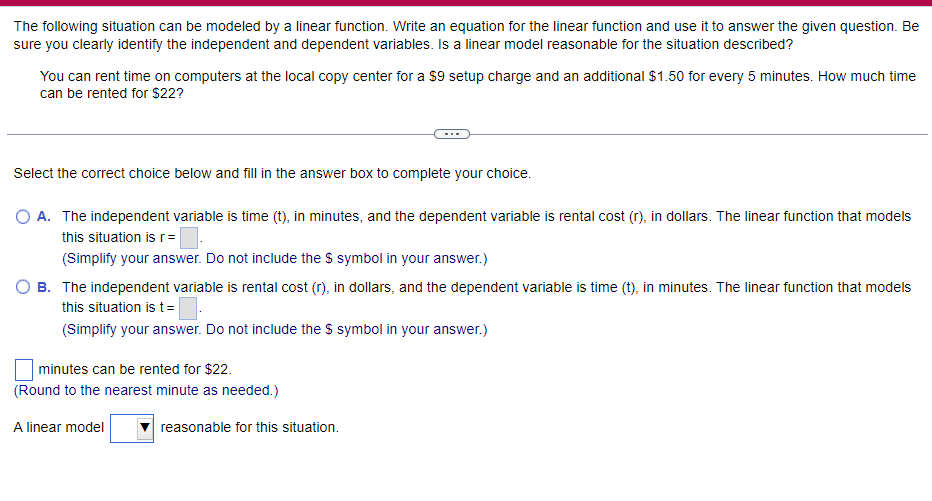Solved The following situation can be modeled by a linear | Chegg.com
