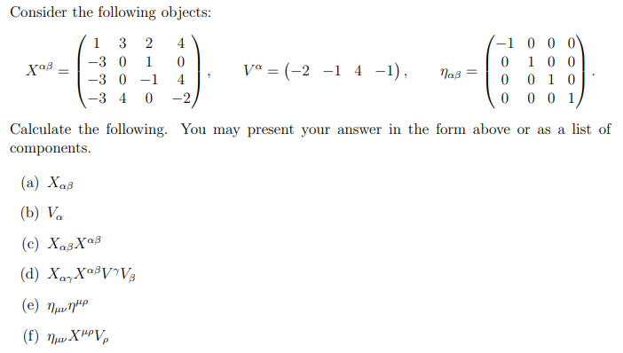 Solved Consider the following objects: | Chegg.com