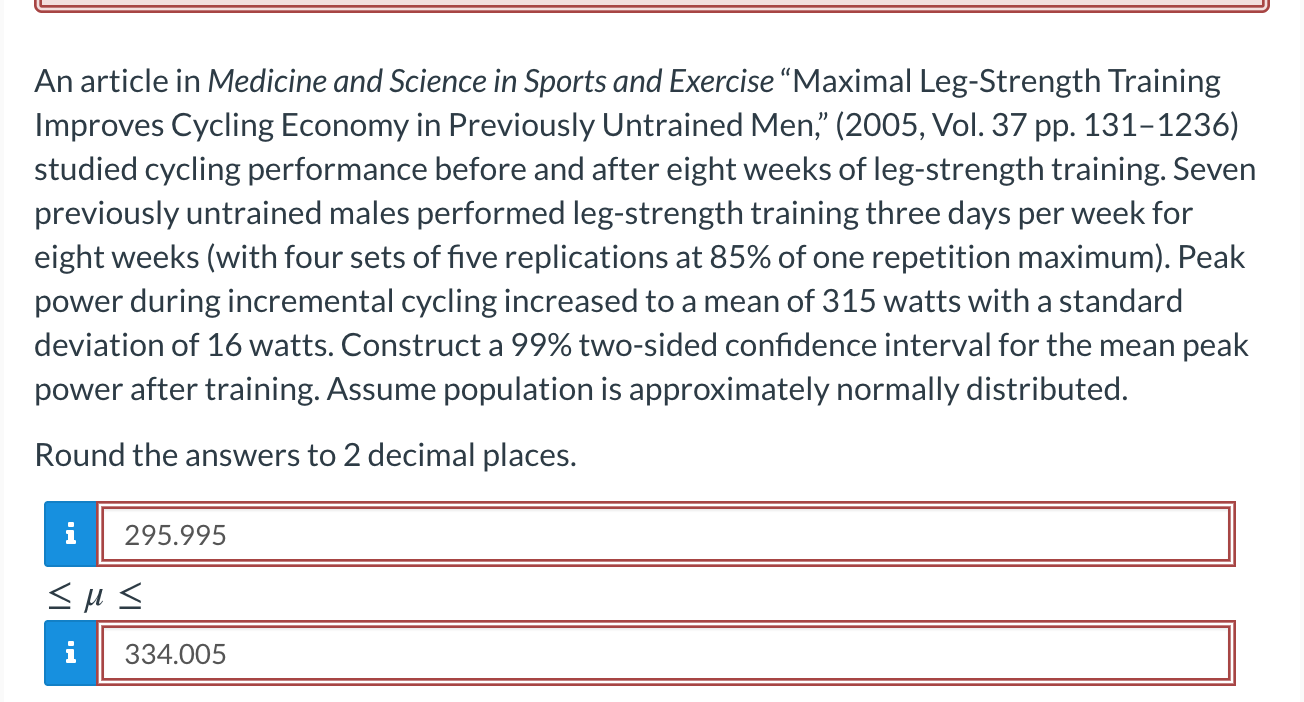Solved An article in Medicine and Science in Sports and | Chegg.com