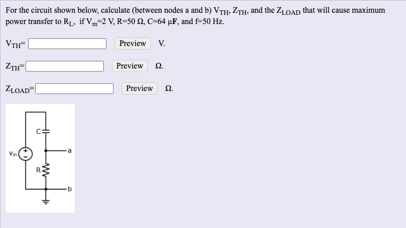 Solved For the circuit shown below, calculate (between nodes | Chegg.com