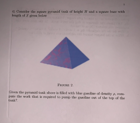Solved 4) Consider the square pyramid tank of height H and a | Chegg.com