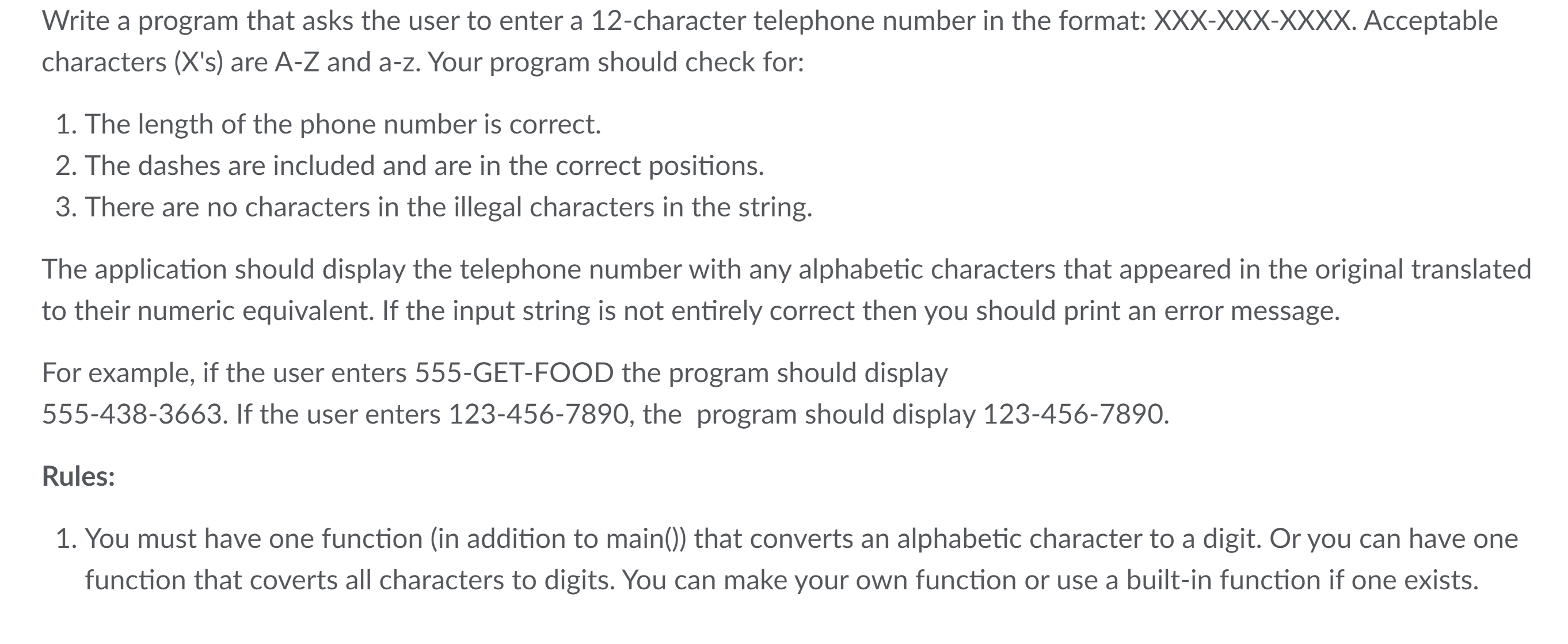 Solved Alphabetic Telephone Number Translator Many companies | Chegg.com