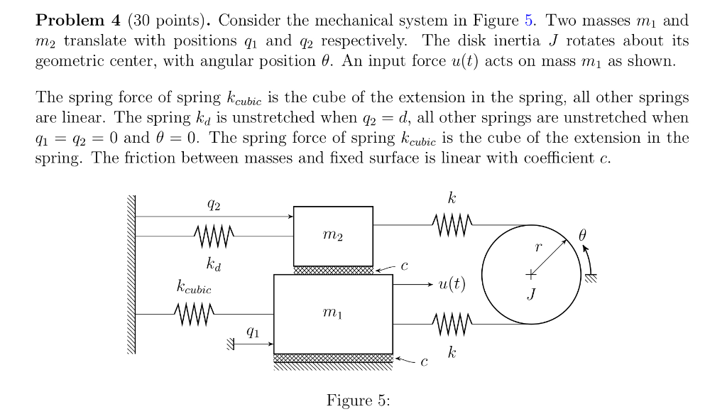 Solved Part a) Write the equations of motion using variables | Chegg.com