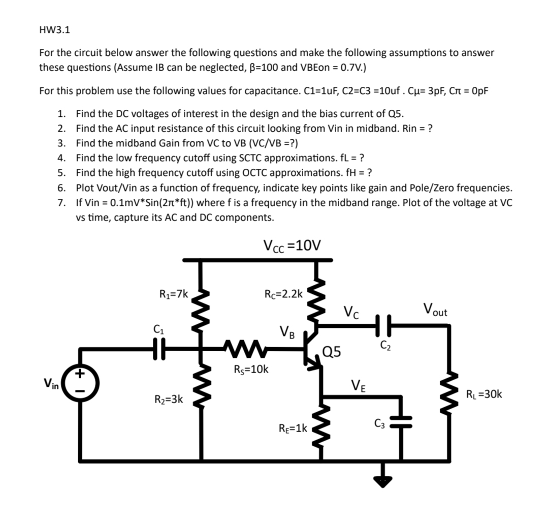 Solved For the circuit below answer the following questions | Chegg.com