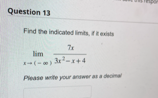 Solved Find the indicated limits, if it exists | Chegg.com