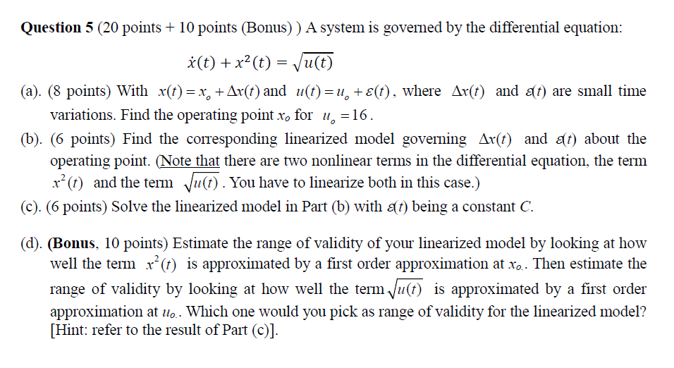 Solved Question 5 (20 ﻿points +10 ﻿points (Bonus) ) ﻿A | Chegg.com