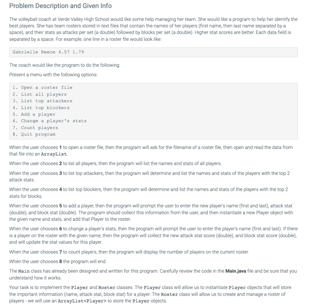 Solved In Java Please! I have three java files Main.java I | Chegg.com