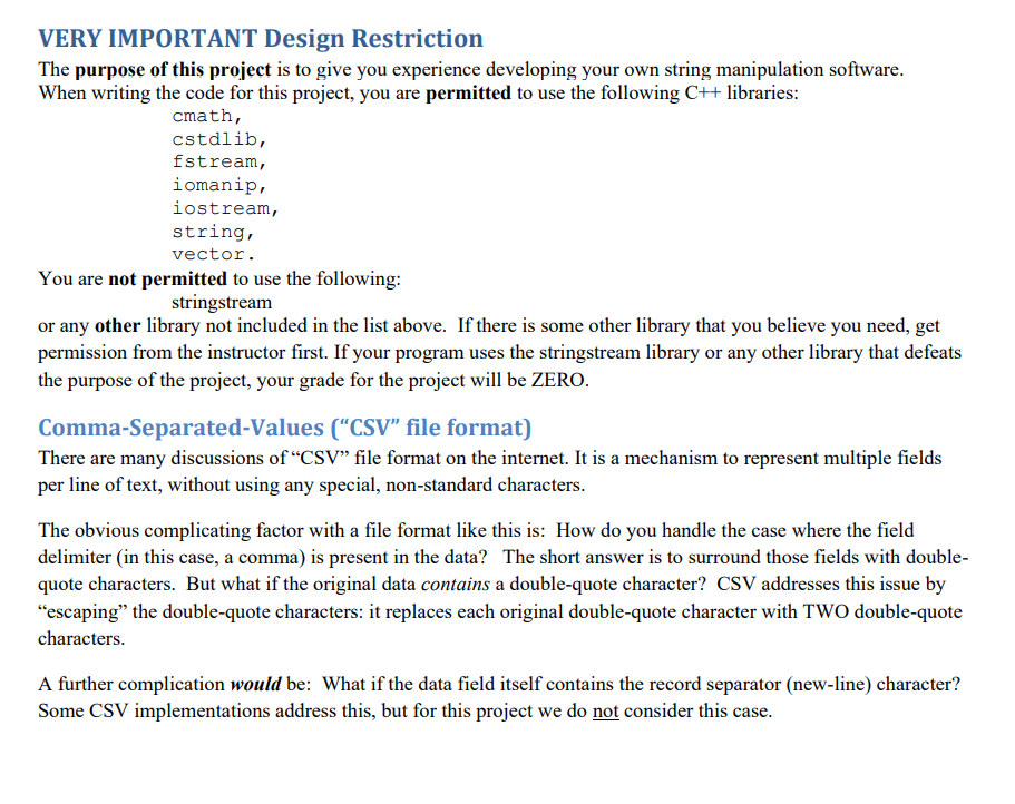 Solved VERY IMPORTANT Design Restriction The purpose of this | Chegg.com