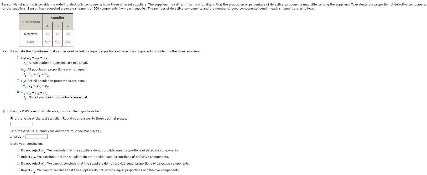 Solved (a) ﻿Formulate the hypotheses that can be ﻿used to | Chegg.com