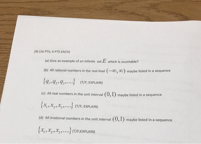 Solved (a) Give an example of an infinite set E which is | Chegg.com