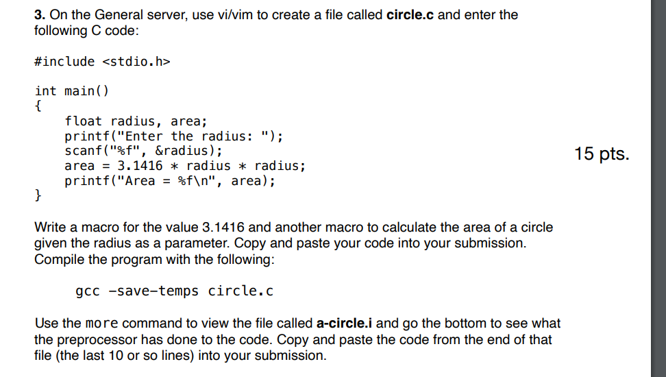 Solved 3. On the General server, use vi/vim to create a file | Chegg.com