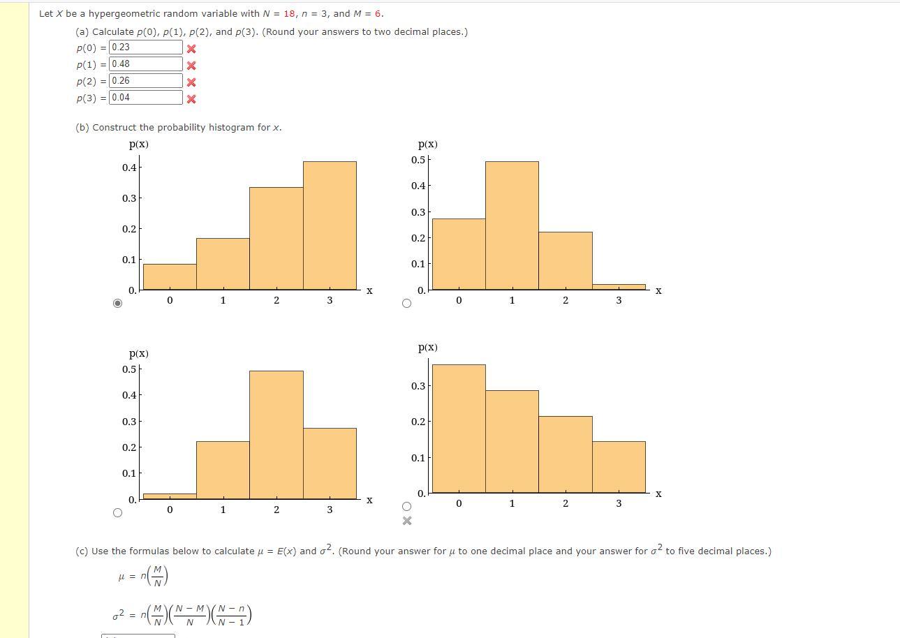 Solved Et X Be A Hypergeometric Random Variable With 3264