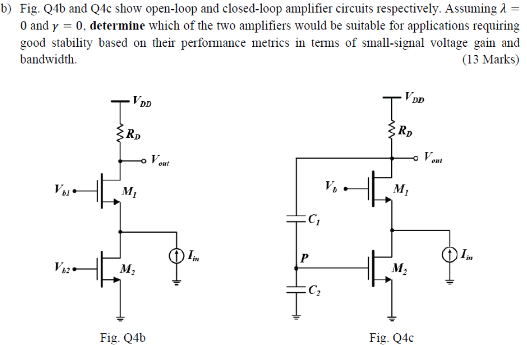 Solved Fig. Q4b and Q4c show open-loop and closed-loop | Chegg.com