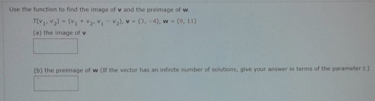 Solved Use the function to find the image of v and the | Chegg.com