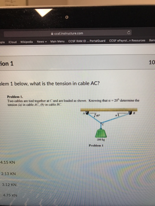 Solved 슐 ccsf.instructure.com ple ICloud Wikipedia News Main | Chegg.com