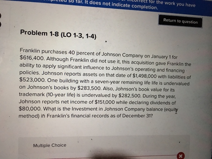Solved lluS8 tar. It does not indicate completion. LUrFect | Chegg.com