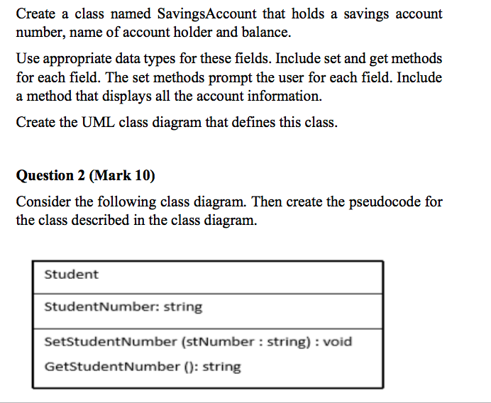 Solved Create a class named SavingsAccount that holds a | Chegg.com