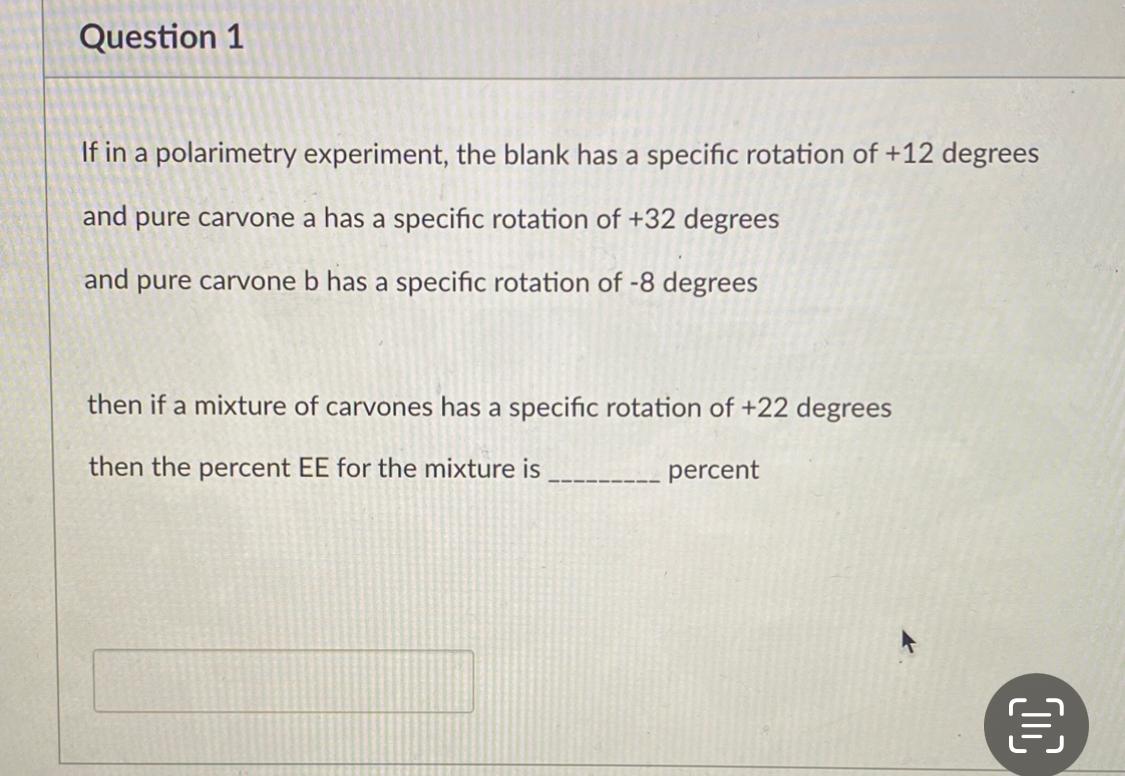 Solved If in a polarimetry experiment, the blank has a | Chegg.com