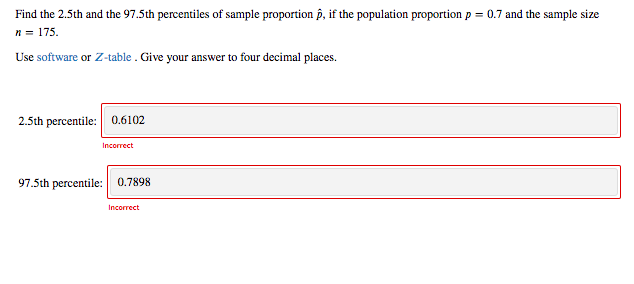 Solved Find the 2.5th and the 97.5th percentiles of sample | Chegg.com