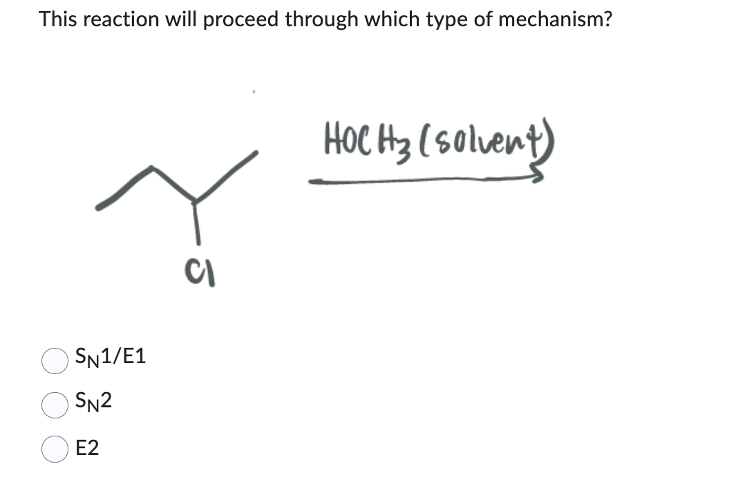 Solved This reaction will proceed through which type of | Chegg.com