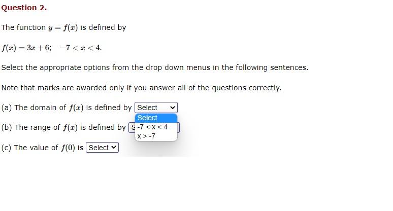 Solved The function y=f(x) is defined by f(x)=3x+6;−7 | Chegg.com