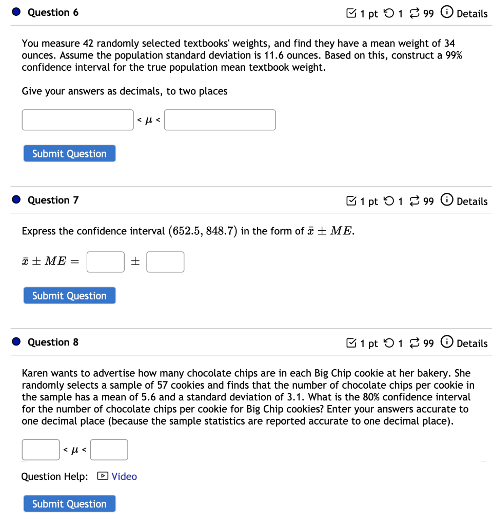 Solved Question 6 1 pt 91 399 Details You measure 42 | Chegg.com Solved Question 6 1 pt 91 399 Details You measure 42 | Chegg.com