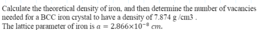 Solved Calculate the theoretical density of iron, and then | Chegg.com