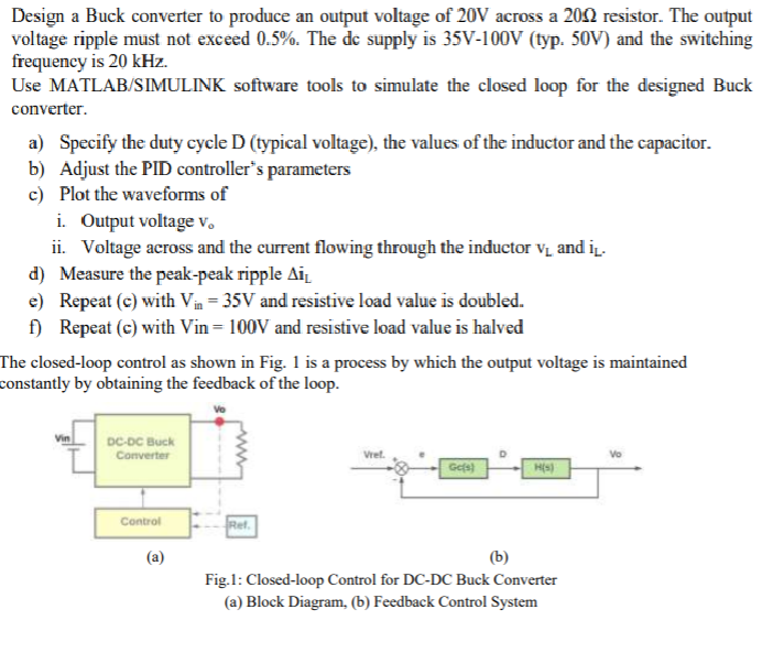 Design a Buck converter to produce an output voltage | Chegg.com