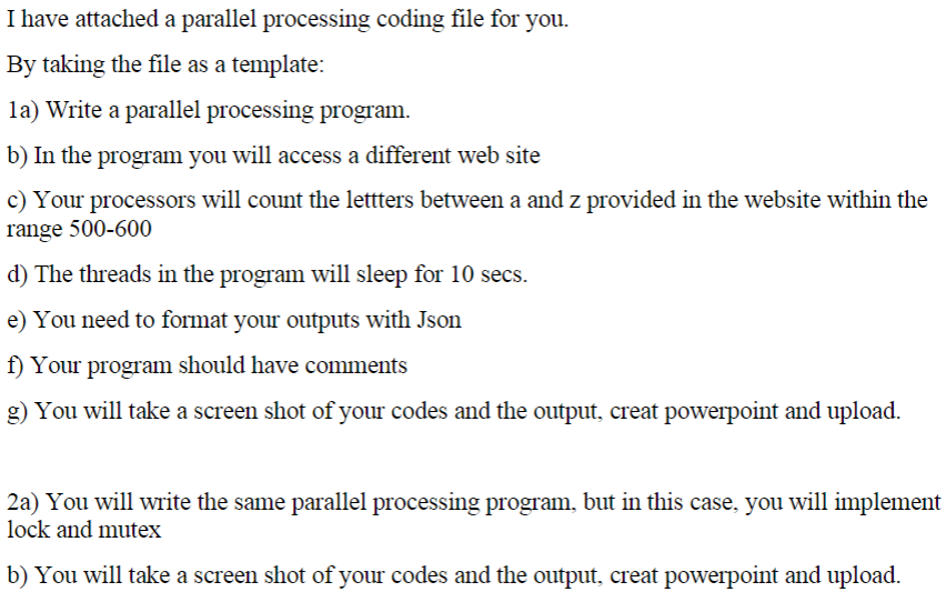 I have attached a parallel processing coding file for | Chegg.com