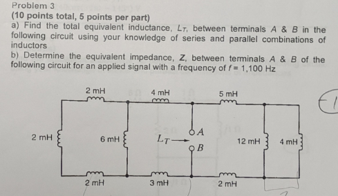 Solved Problem 3 (10 points total, 5 points per part) a) | Chegg.com