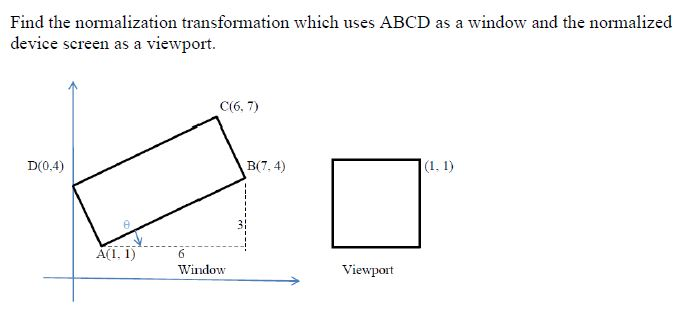Solved Find the normalization transformation which uses ABCD | Chegg.com