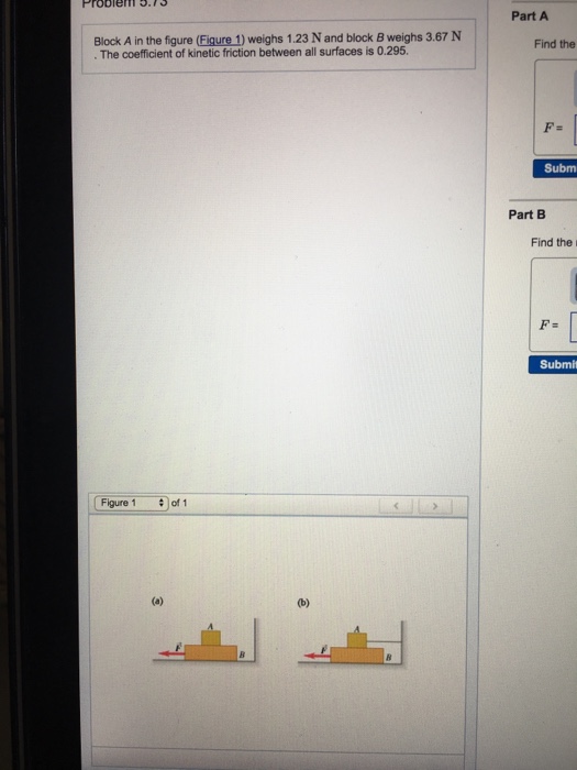 Solved Problem Part A Block A in the figure (Figure 1) | Chegg.com
