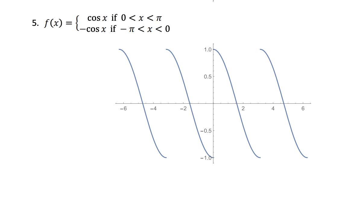 f(x)={cosx if 0 | Chegg.com
