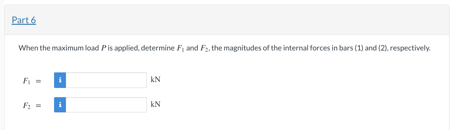 Solved When the maximum load P is applied, determine F1 and | Chegg.com