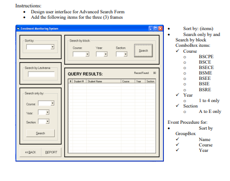 Instructions: • Design your own interface for login | Chegg.com